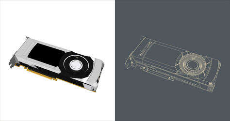 Gpu - vga graphic card graphics processing Vector Image