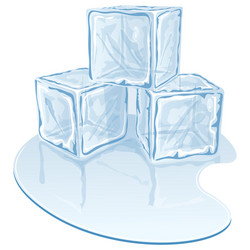 Single ice cube isolated on a white background Vector Image