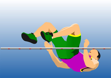 High Jump Track and Field Vector Images (over 300)