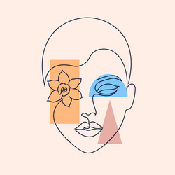 Minimal woman face Royalty Free Vector Image - VectorStock