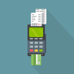 Pos terminal cashless payment concept Royalty Free Vector