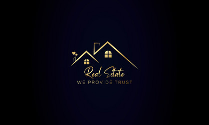 Black gold real estate logo Royalty Free Vector Image