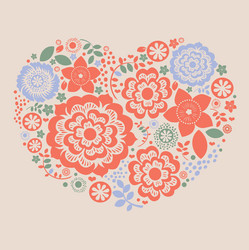 Romantic Heart Floral Card Royalty Free Vector Image