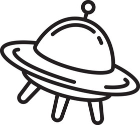 Ufo ship doodle alien spaceship line drawing Vector Image