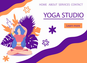 Website banner design for yoga studio promotion Vector Image