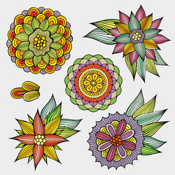 Indian floral decorative design Royalty Free Vector Image