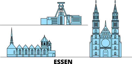 Germany essen city skyline isolated Royalty Free Vector