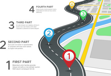 Yearly roadmap with quarter milestones Royalty Free Vector