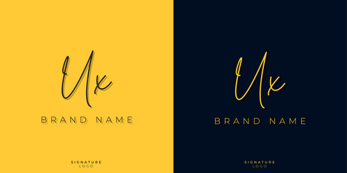 Initial letters ux monogram logo design bundle Vector Image