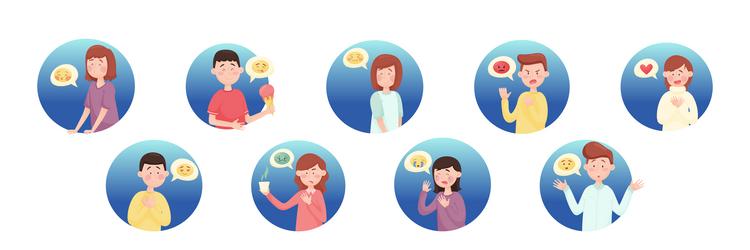 People emoji with face emotion expressing Vector Image