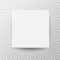 White cube cubic box 3d template front view Vector Image