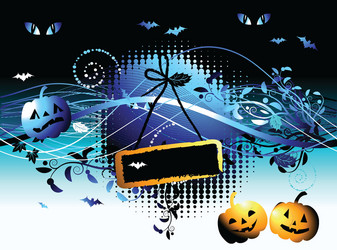 Border template with boys at night landscape Vector Image