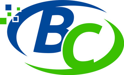 Initial letter bc logo template design Royalty Free Vector