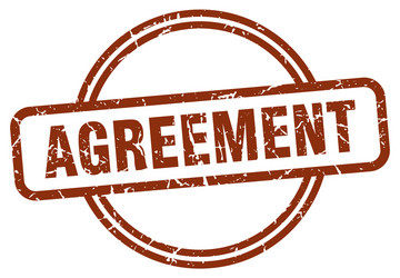 Agreement stamp label round grunge sign Royalty Free Vector