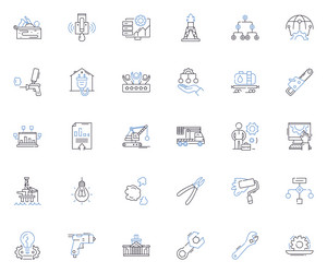 Construction design line icons collection Vector Image
