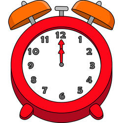 Alarm clock cartoon colored clipart Royalty Free Vector