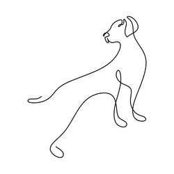 Continuous one single line of little dog isolated Vector Image