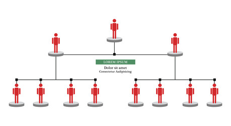 Organization chart infographics with people icon Vector Image