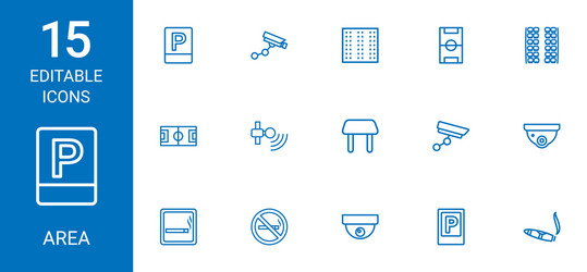 15 area icons Royalty Free Vector Image - VectorStock