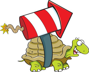 Rabbit runs fast and turtle slow Royalty Free Vector Image