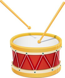 Drum toy musical instrument cartoon isolated Vector Image