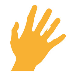 Handprint paint color yellow Royalty Free Vector Image