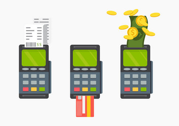 Pos terminal cashless payment concept Royalty Free Vector