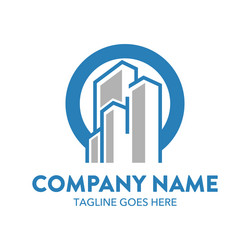 Initial letter p or pp logo template colored blue Vector Image