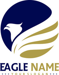 Flying eagle logo design creative Royalty Free Vector Image