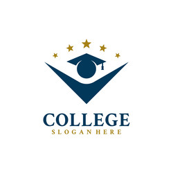 Graduate hat and college student logo education Vector Image