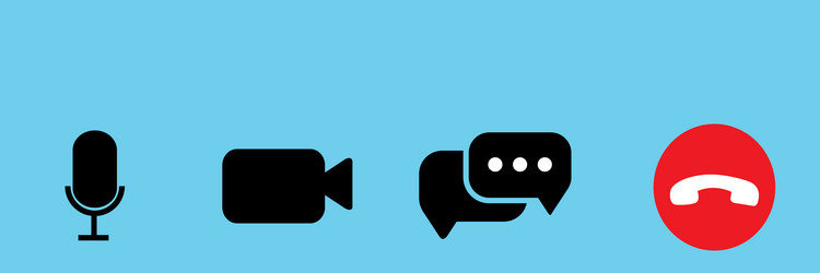 Video call buttons set collection of internet Vector Image