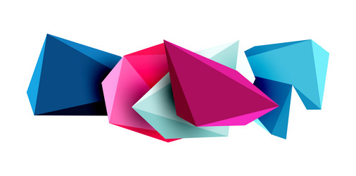 3d low poly triangle design elements Royalty Free Vector