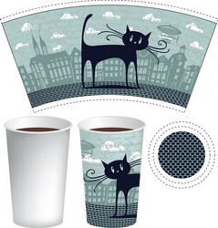 Paper cup for tea or coffee Royalty Free Vector Image