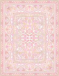 Pink carpet with abstract flowers Royalty Free Vector Image