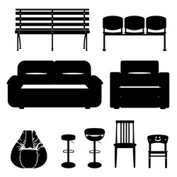 Colorful set of seats Royalty Free Vector Image
