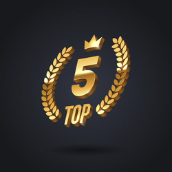 Top 100 award emblem golden logo Royalty Free Vector Image