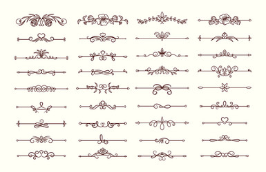 Text dividers typographic line divider set Vector Image