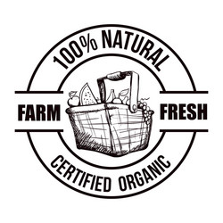Farm fresh stamp label on transparent Royalty Free Vector
