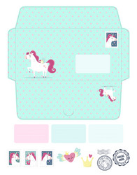 Magic die laser cut envelope template Royalty Free Vector