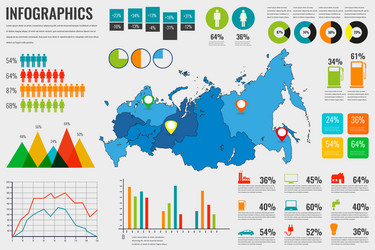Russian federation infographics statistical data Vector Image