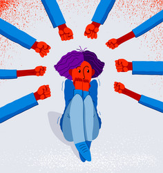 Bullying concept clenched fists threats little Vector Image