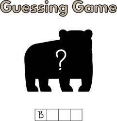 Cartoon bear guessing game Royalty Free Vector Image