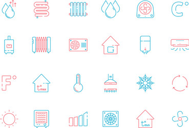 Symbol for air conditioning and home heating Vector Image