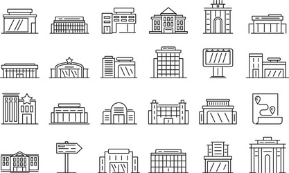 Road exhibition center icon outline style Vector Image