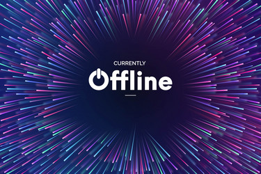 Currently offline banner with comic zoom Vector Image