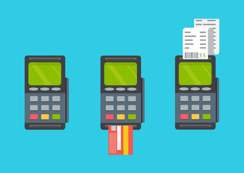 Pos terminal cashless payment concept Royalty Free Vector