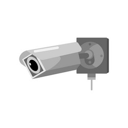 Round cctv camera on white backdrop equipment Vector Image