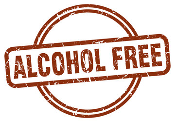 Alcohol free stamp label round Royalty Free Vector Image