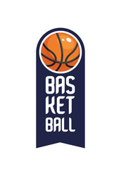 Basketball league lettering with ball Royalty Free Vector