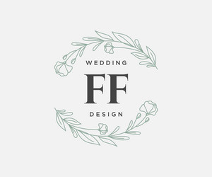 Ff initials letter wedding monogram logos Vector Image